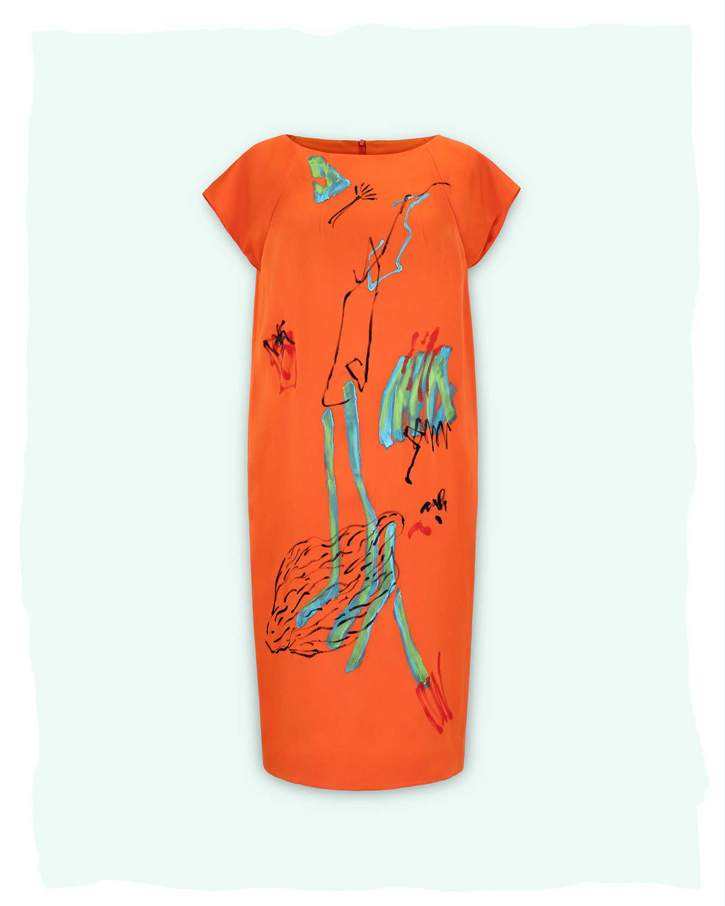 Spontaneous - Orange Cocoon Dress – Tiny Ink
